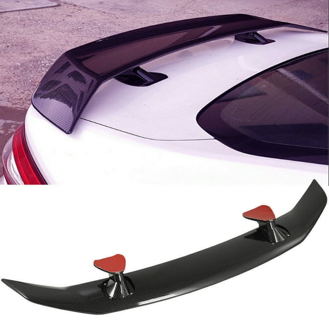53"Universal Car Rear Trunk Spoiler Wing Carbon Fiber Sport Style W/ Adhesive - Walmart.com