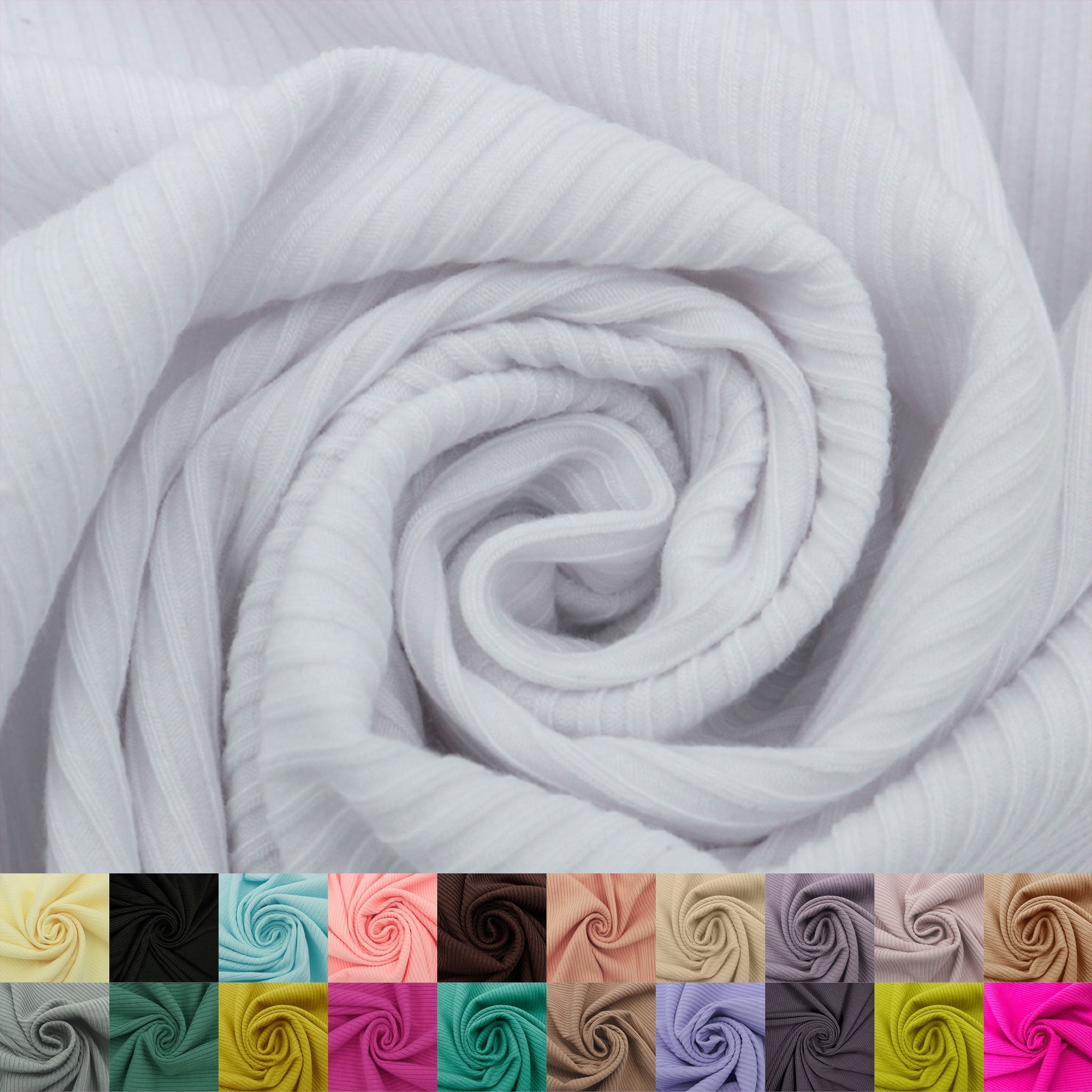 53" Width Polyester Rayon Spandex 4X2 Rib Knit Fabric by the Yard ...