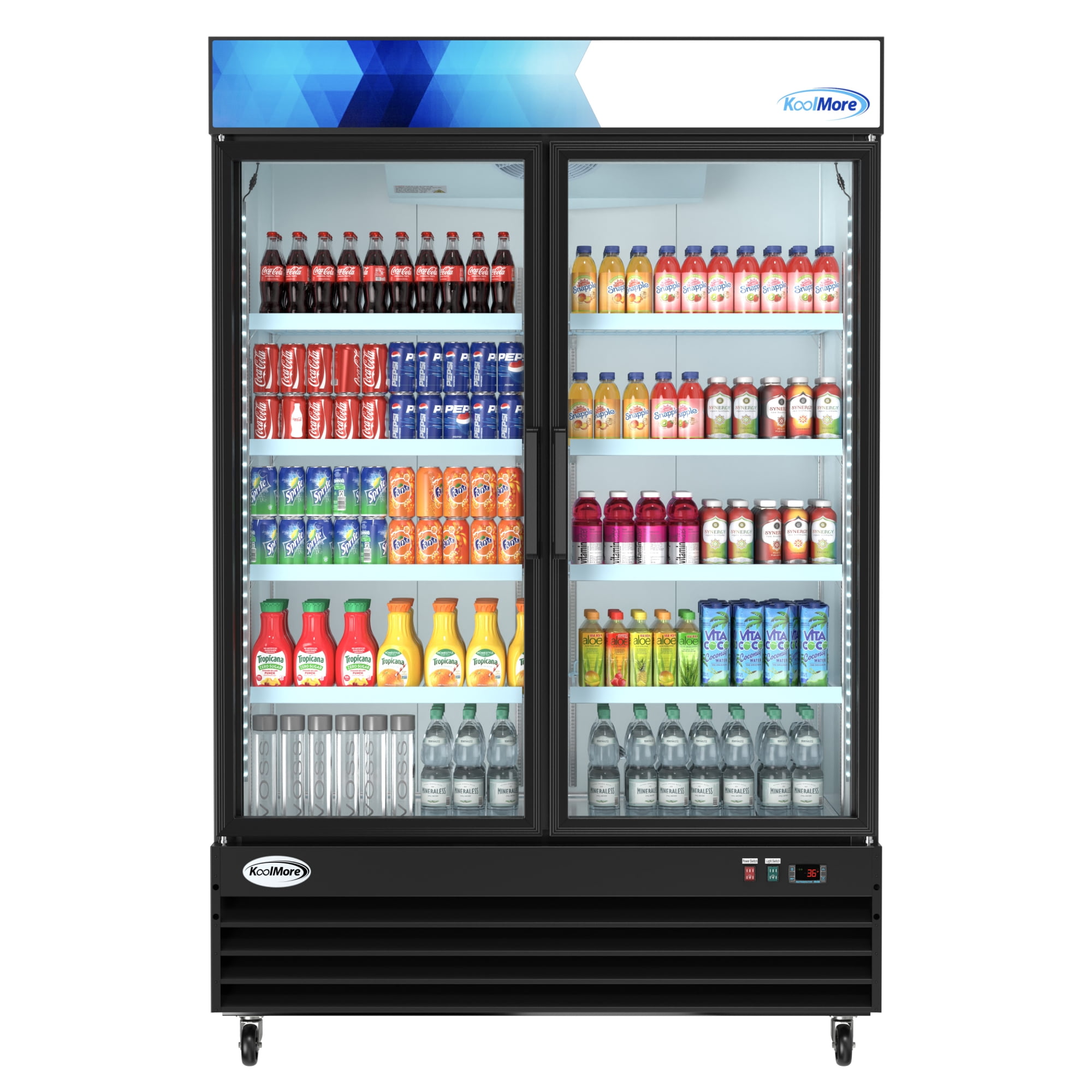 53 in. Commercial Merchandiser Refrigerator with Two Swinging Glass ...