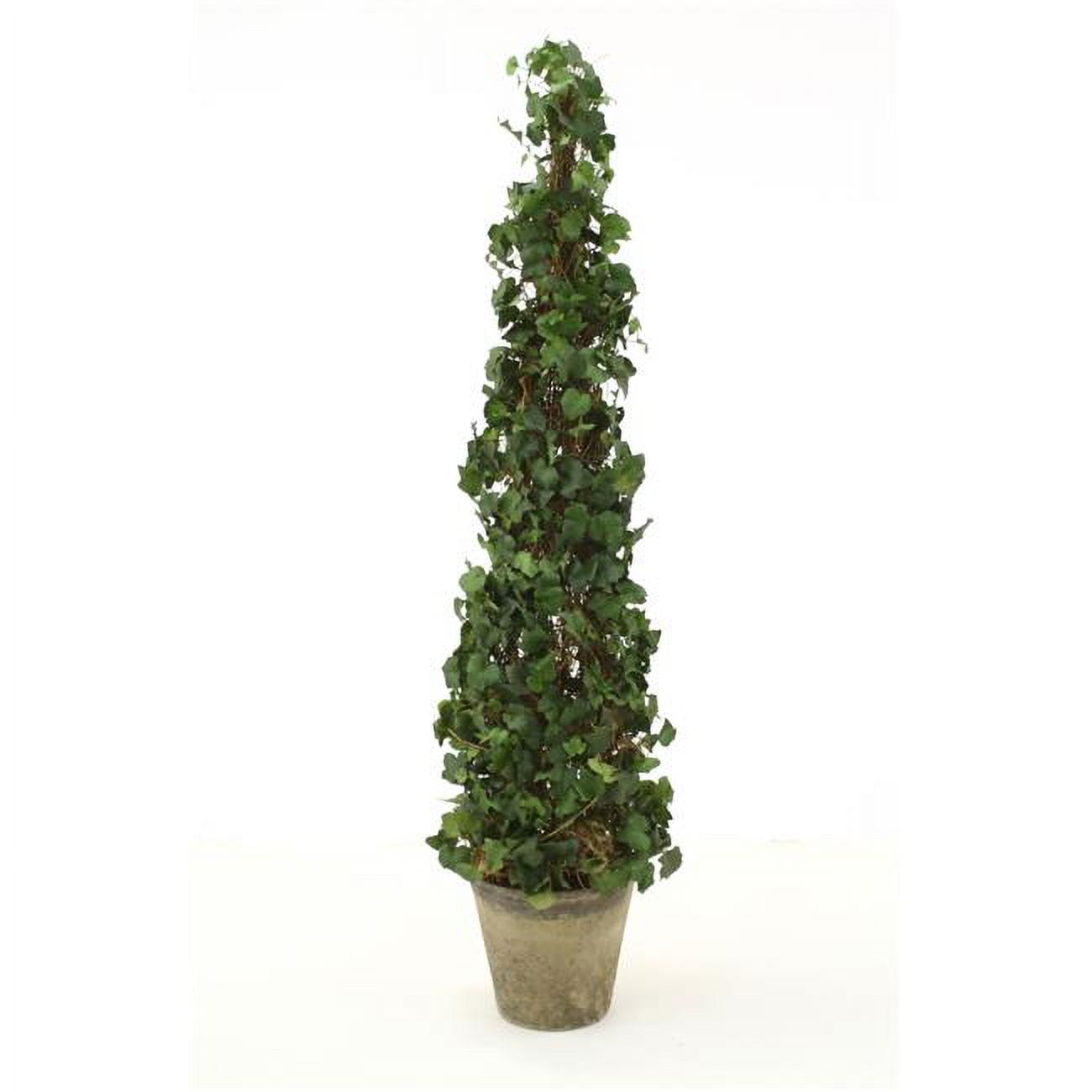 53 in. Unisex Ivy Topiary in Aged Stone Pot - Green - Walmart.com