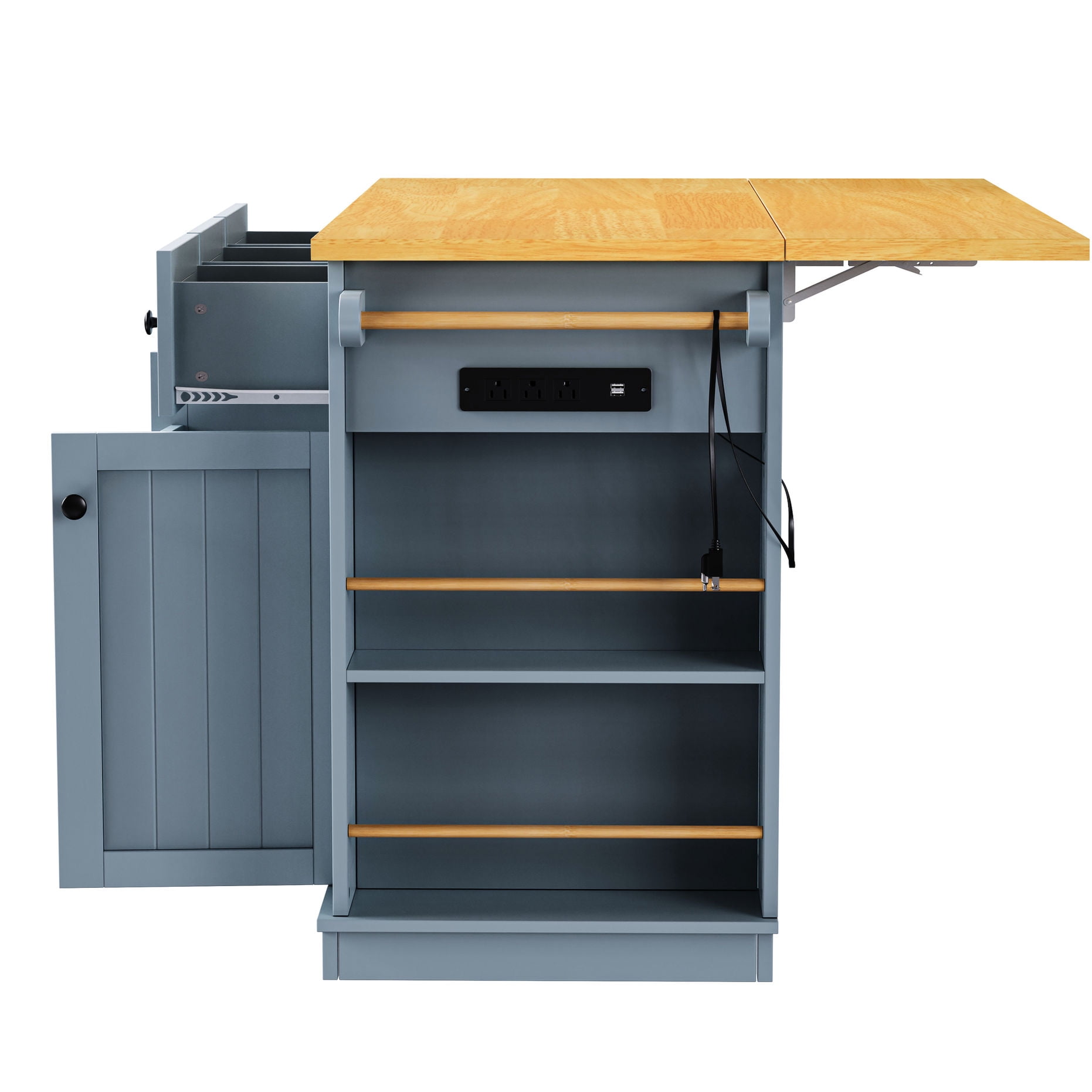 53-inch Kitchen Island Set | 2 Bar Stools for Brunch | Using MDF and ...