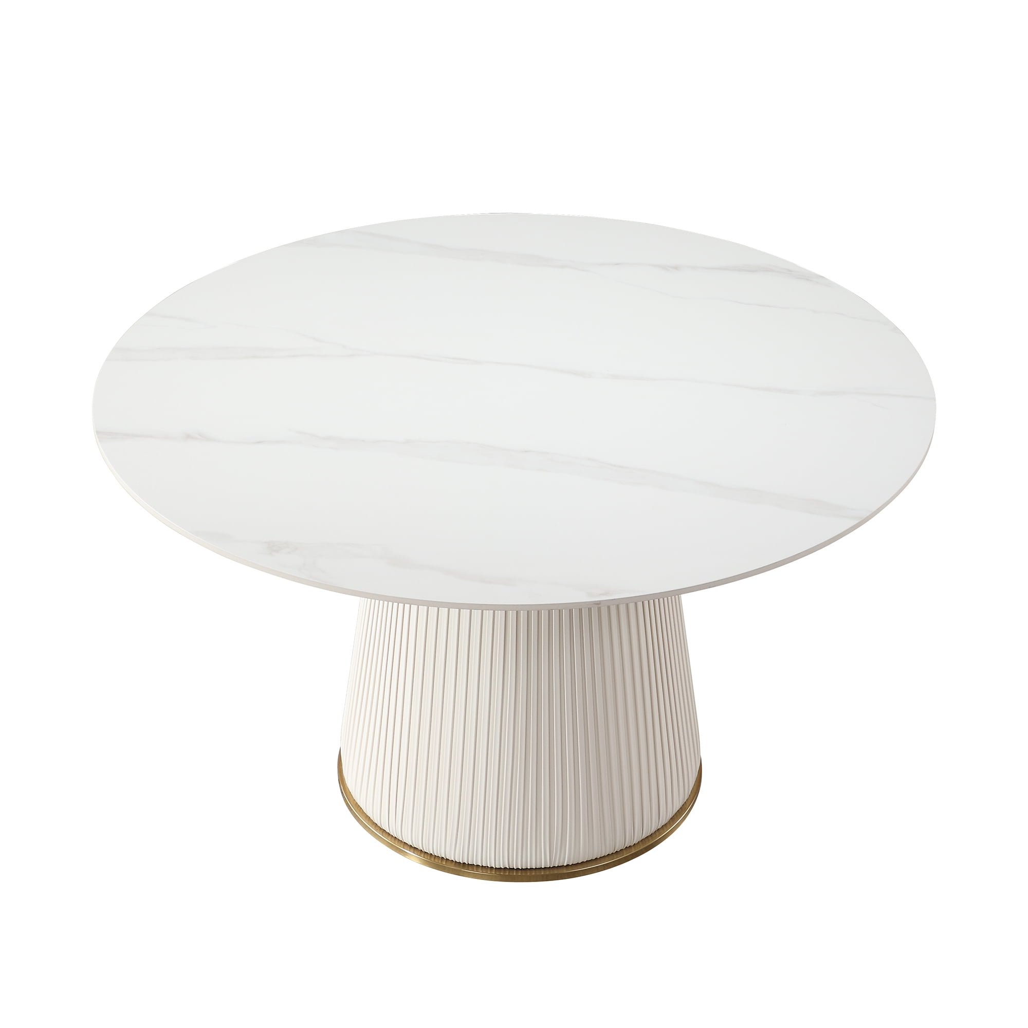 53 inch Round sintered stone carrara white dining table - Walmart.com