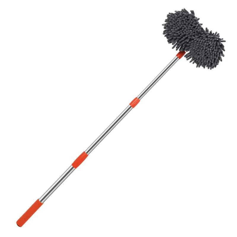53" long handle car wash mop, 360° rotating telescopic car wash brush ...