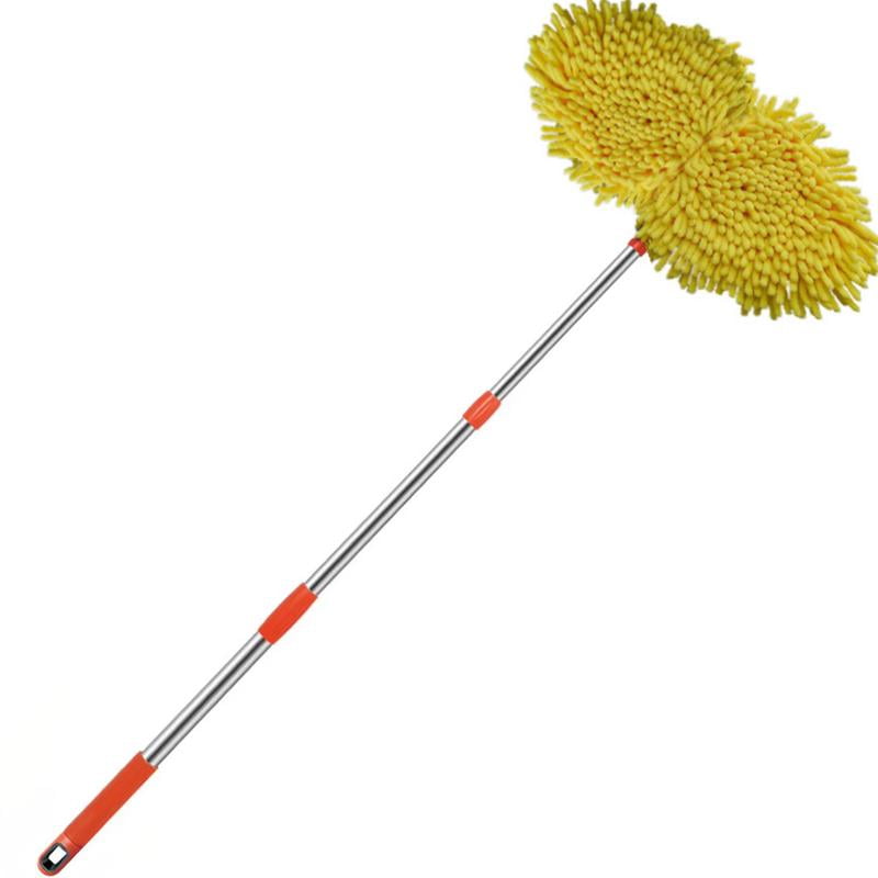 53" long handle car wash mop, 360° rotating telescopic car wash brush ...