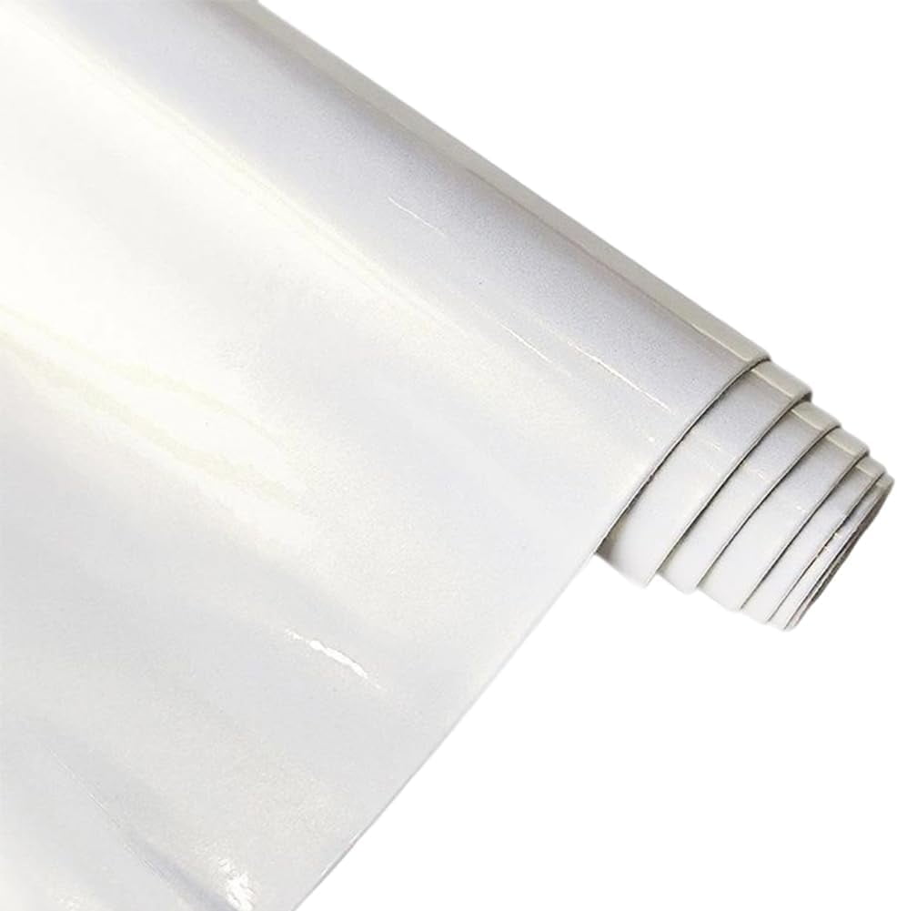 53 x 11.8 Inch 0.8mm White Smooth Holographic PU Leather Fabric Glossy ...