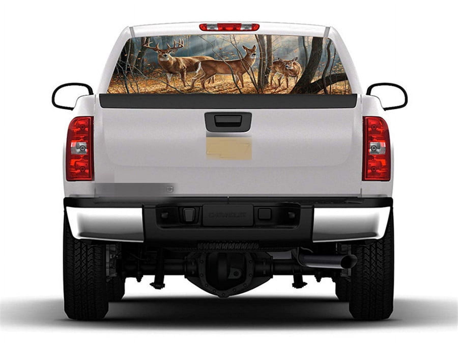 53'' x 14'' Forest Animals Deer Family Car Rear Windshield Decal ...