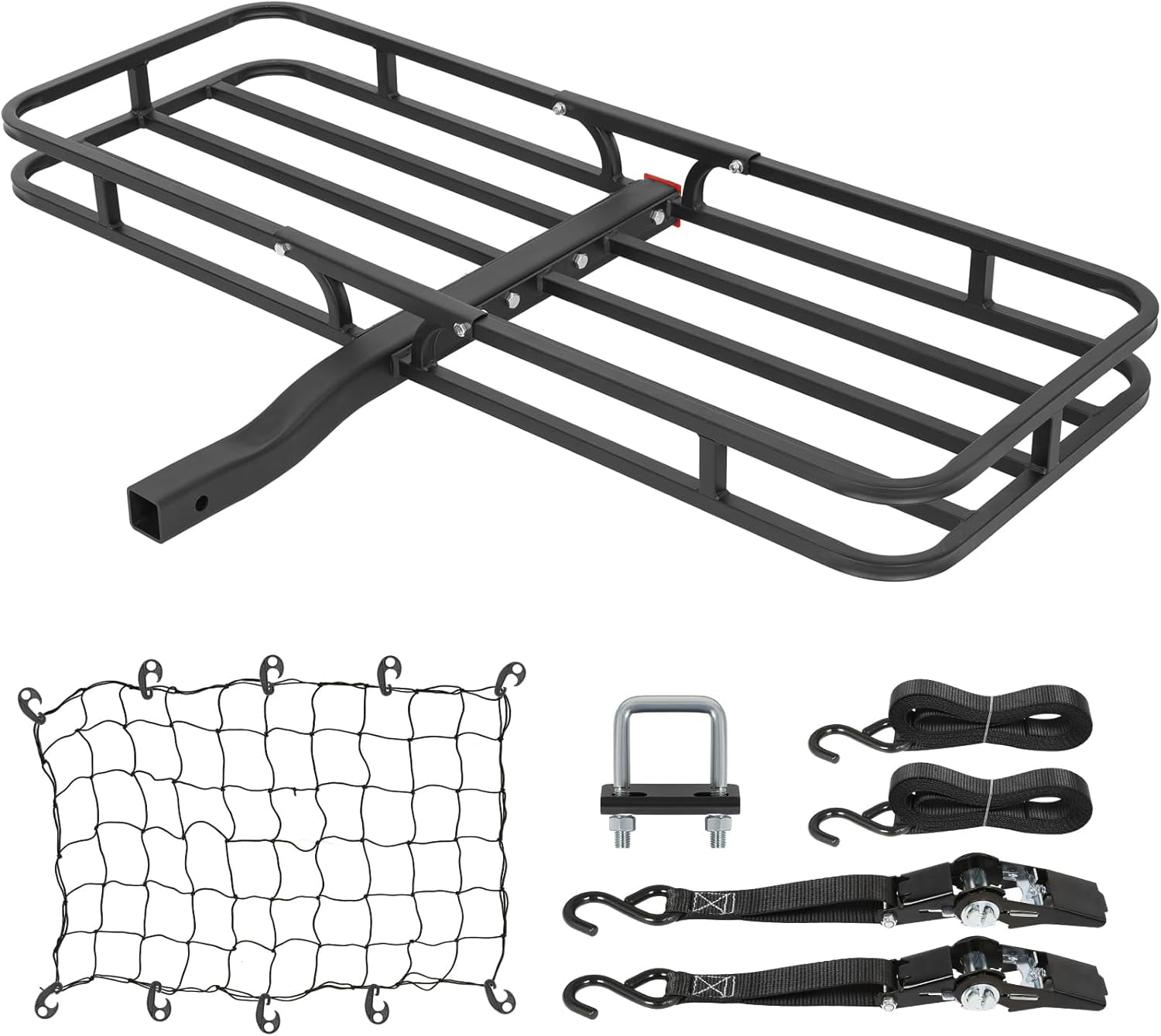 53 x 19 x 4-1/8 Inch Hitch Cargo Carrier, 500 lbs Capacity Steel Hitch ...