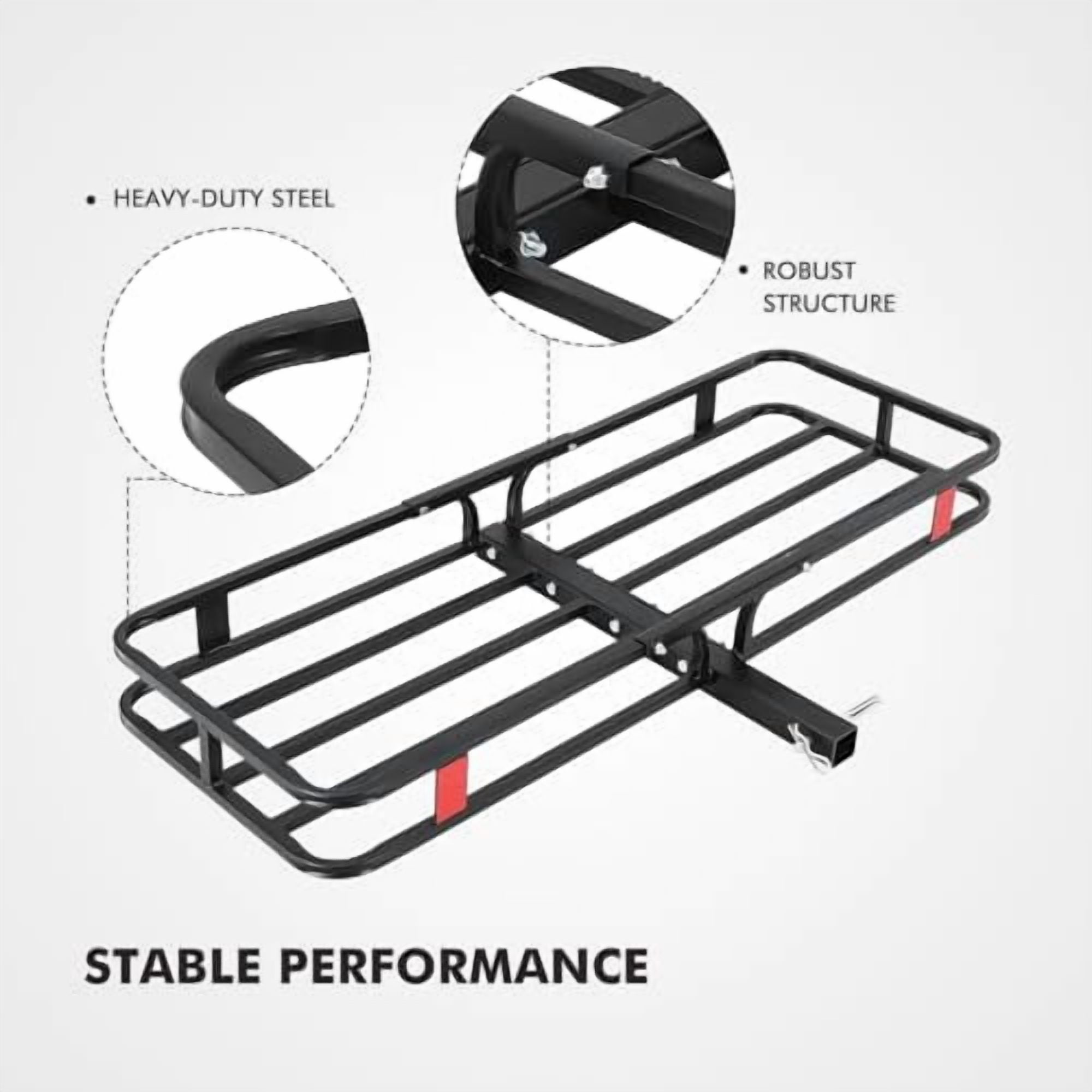 53" x 19" x 6" Hitch Mount Cargo Carrier - Heavy-Duty Folding Cargo ...
