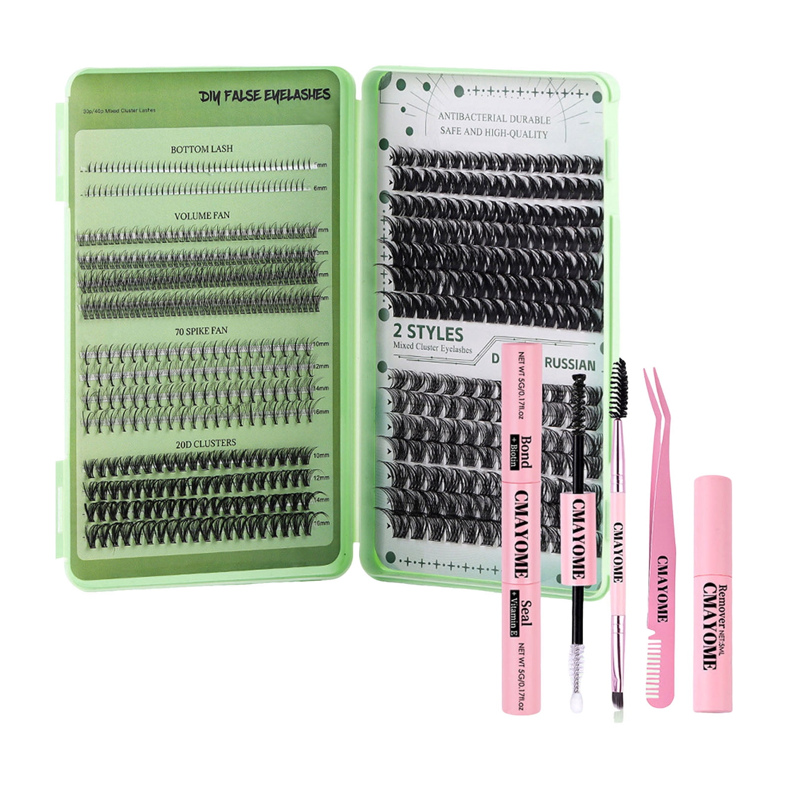 530pcs Cluster Lashes DIY Kit - Natural Look (C) - Walmart.com
