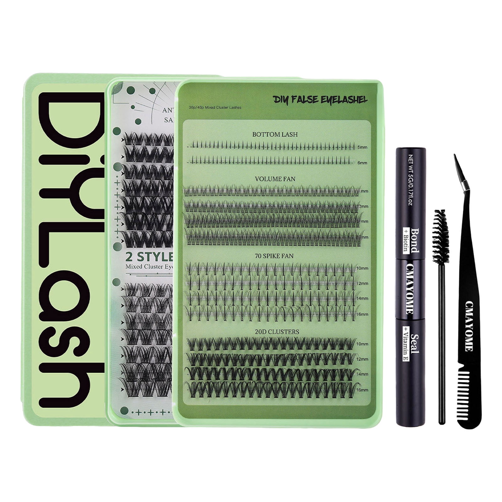 530pcs Cluster Lashes DIY Kit - Natural Look (D) - Walmart.com