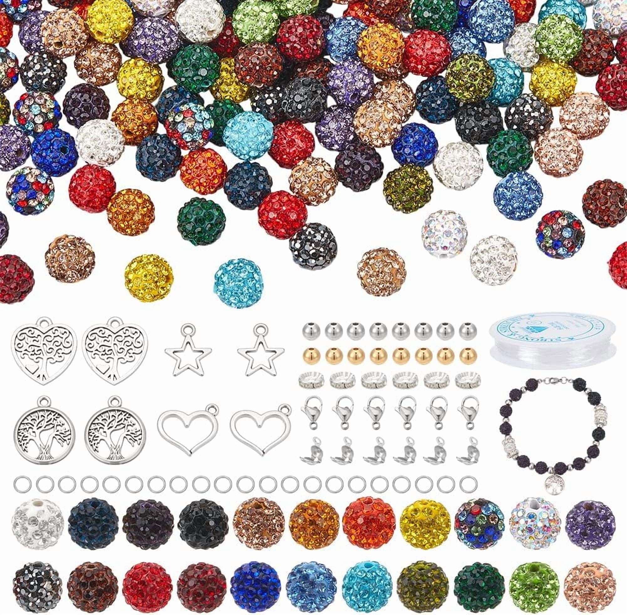 530pcs Pave Disco Ball Clay Bead Kit 220pcs 22 Colors 10mm Polymer Clay ...