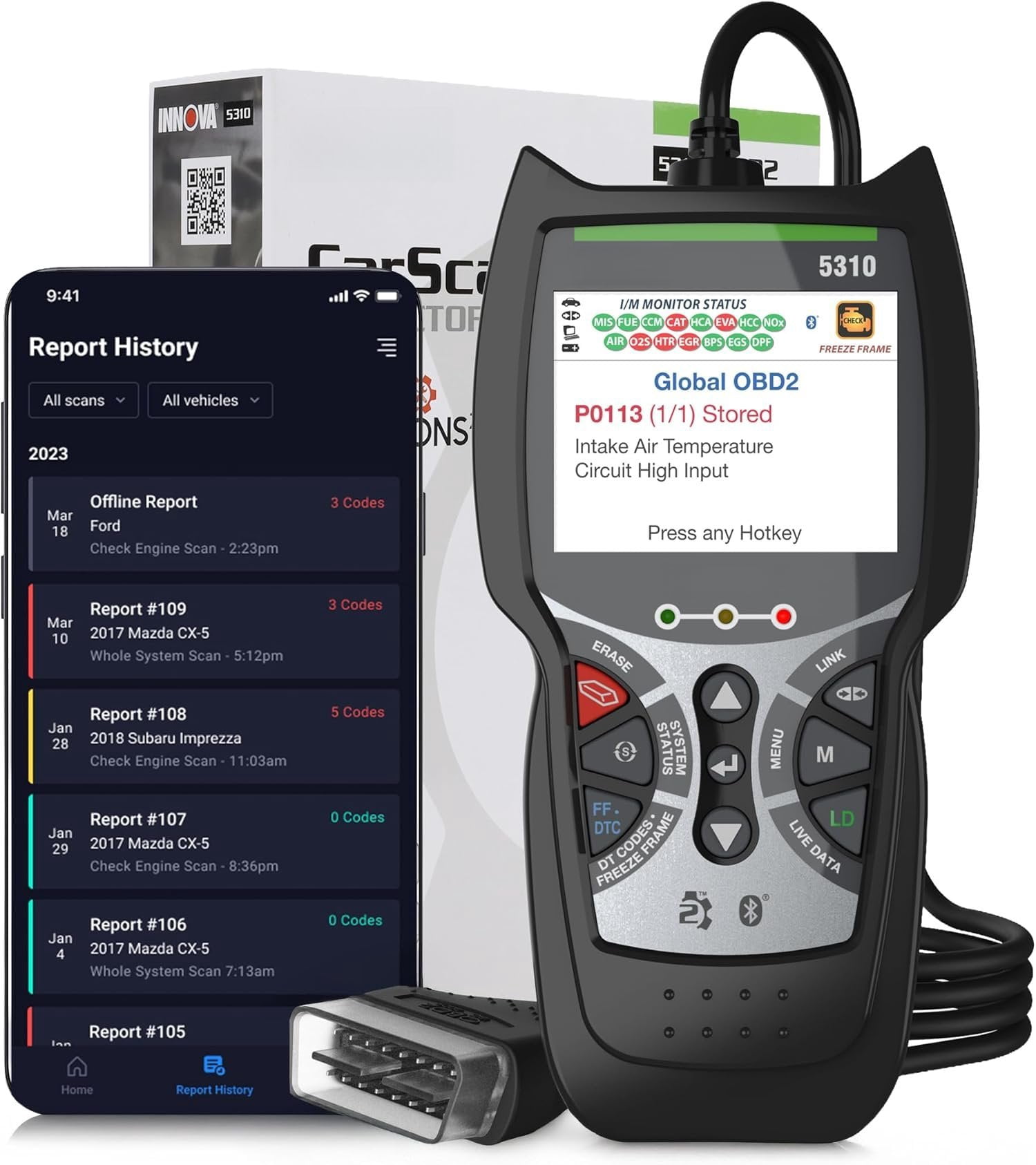 5310 OBD2 Scanner - ABS & SRS Code Reader, Check Engine Light ...