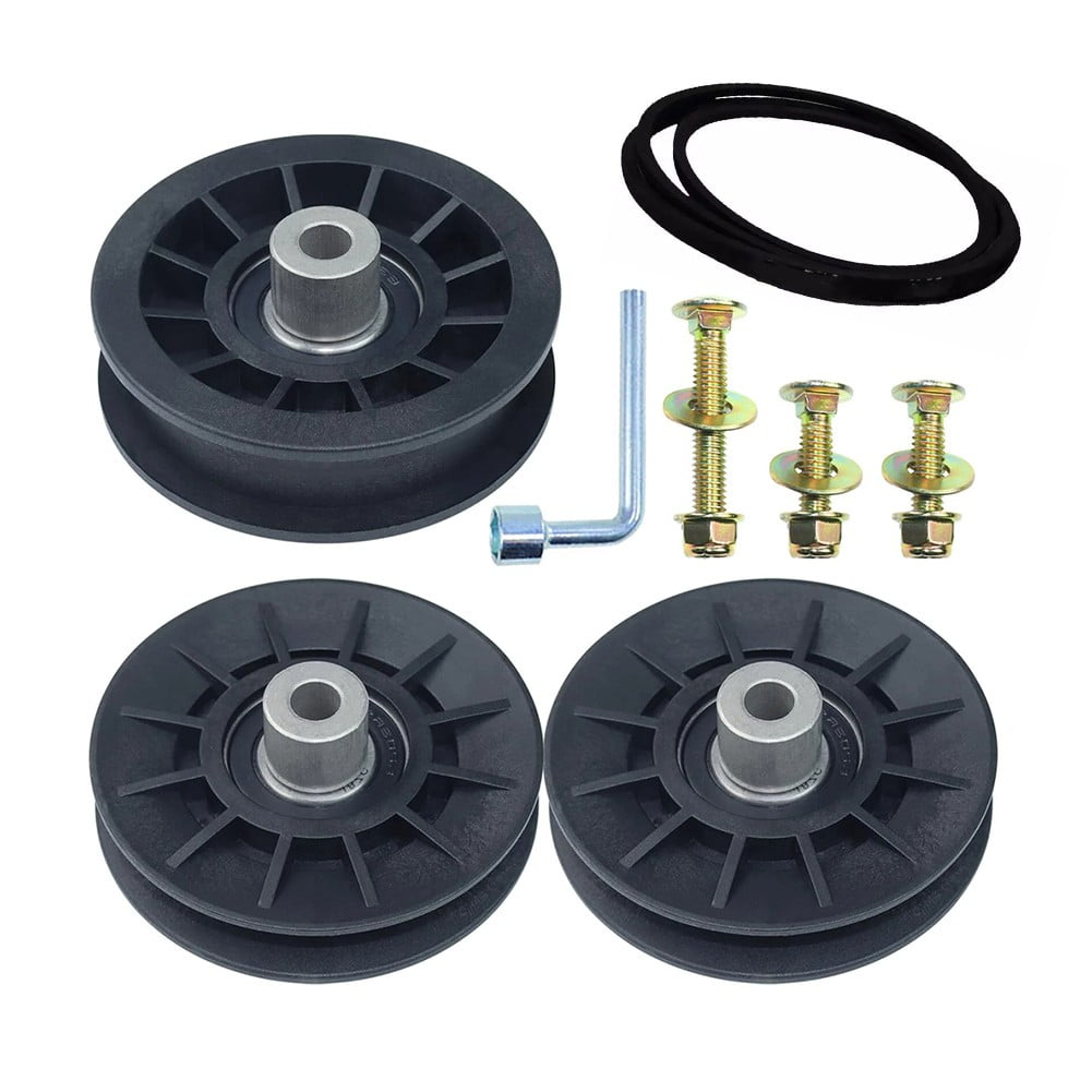 532194327 For Lawn Tractor Idler Pulley Kit Vgroove Flat Pulleys Easy ...