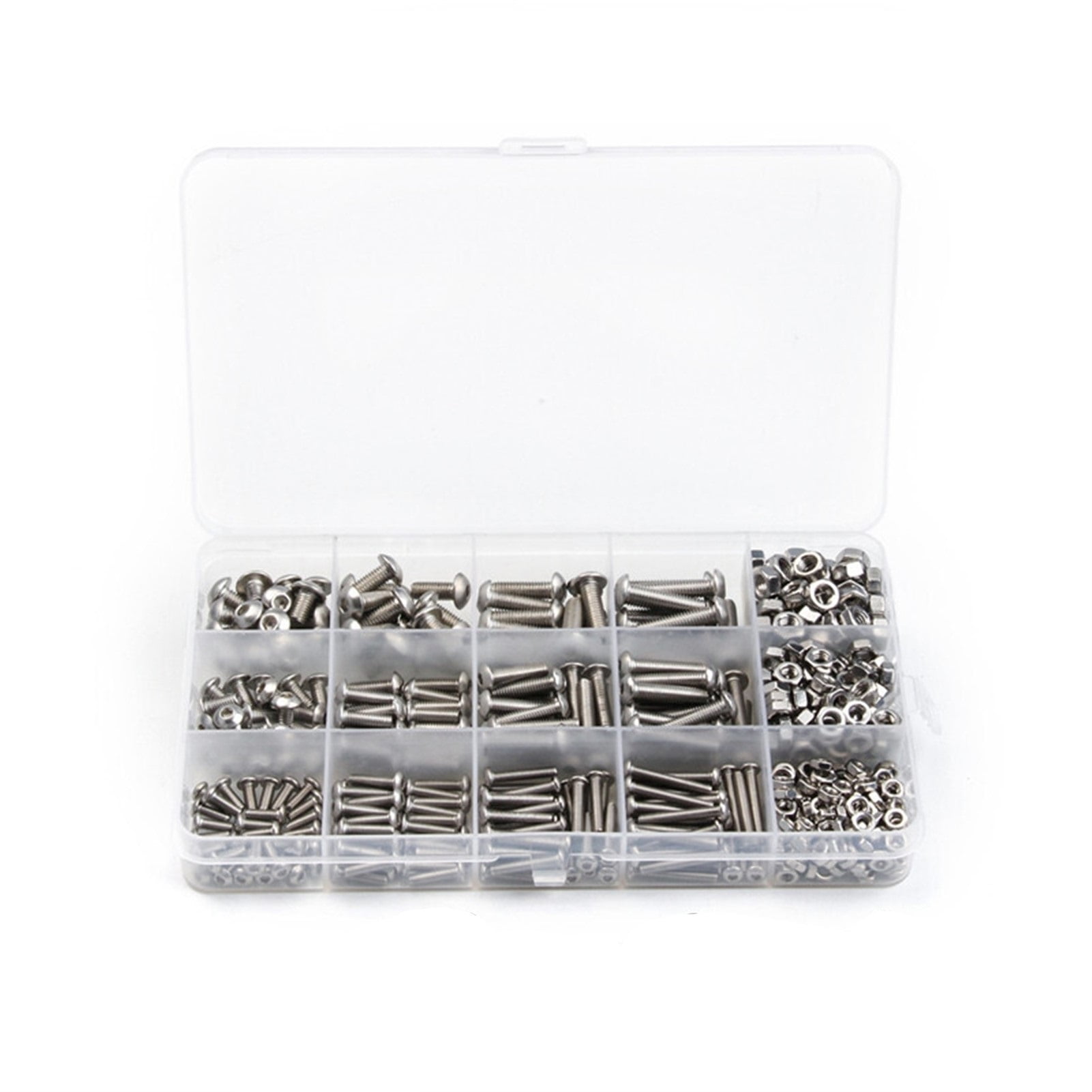 535pcs Head Hex Socket Round Cylinder M3/M4/M5 Screw Bolt Nut 304 ...