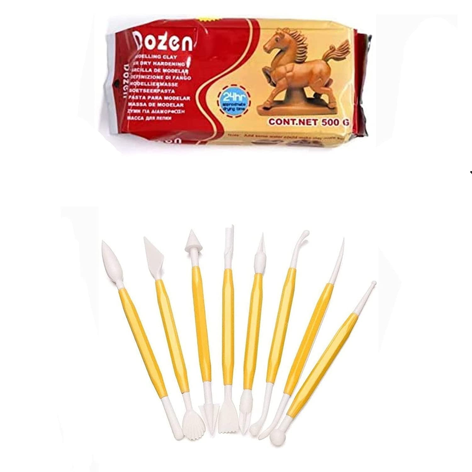 53ARTS 500gm Brown Dozen Air Dry ClayAir Hardening ClayModelling Clay ...