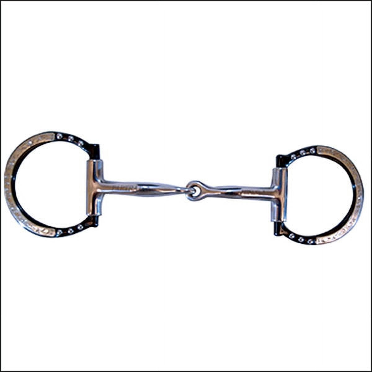 53PT Hilason Black Satin Finish Trims & Dots Western Dee Ring Snaffle Horse Bit - Walmart.com