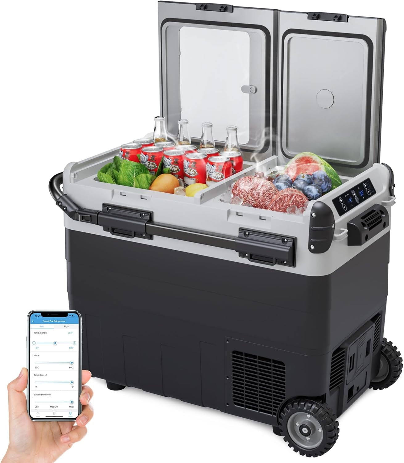 53QT (50L) Car Refrigerator, 12V Portable Fridge Freezer for Car, -4 ...