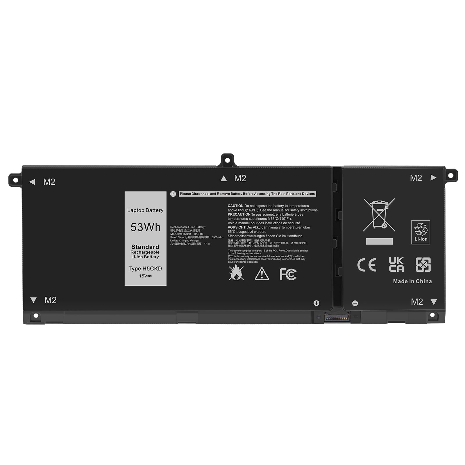 53Wh H5CKD Battery Replacement for Dell Inspiron 5400 5406 7405 7300 ...