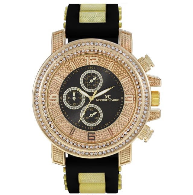 53mm Montres Carlo Men's Modern Sparkling Stones Luxury Wrist Clubbing ...