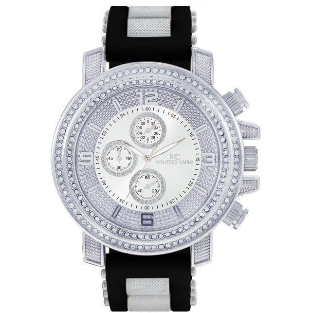53mm Montres Carlo Men's Modern Sparkling Stones Luxury Wrist Clubbing ...