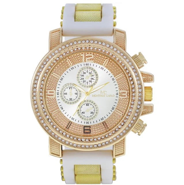 53mm Montres Carlo Men's Modern Sparkling Stones Luxury Wrist Clubbing ...