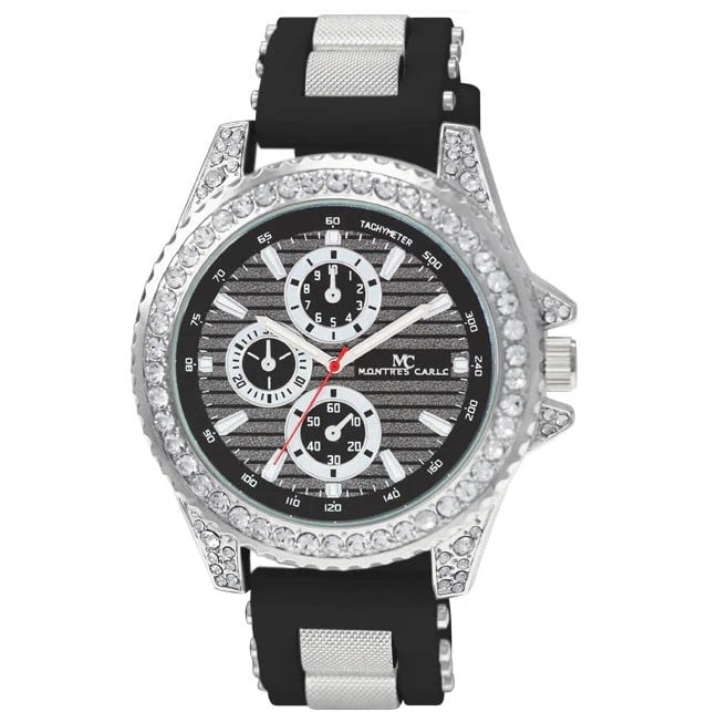 53mm Montres Carlo Modern Sports Sparkling Stones Luxury Wrist Men's ...