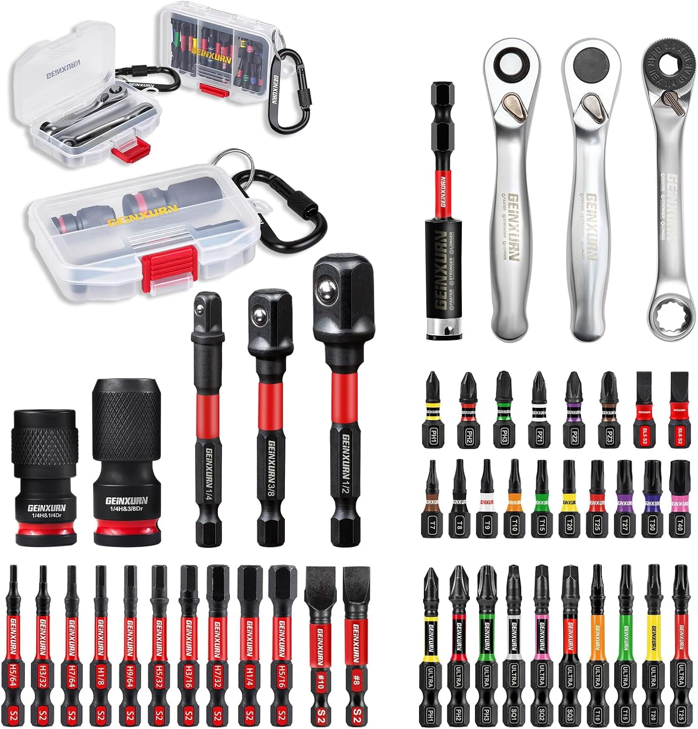 53pieces Impact Magnetic S2 Steel Screwdriver Bits Set, with Mini ...