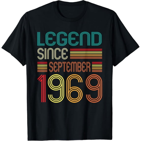53rd Birthday Gifts Legend Since September 1969 53 Years Old T-Shirt ...