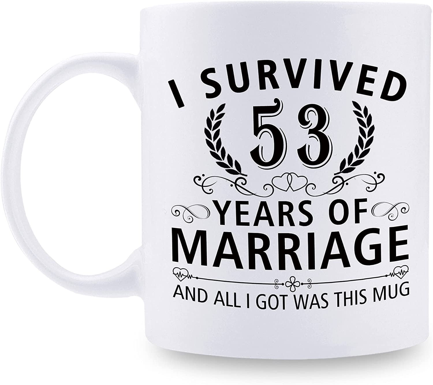 53rd Wedding Anniversary Mugs for Couple Husband Wife - I Survived 53 ...
