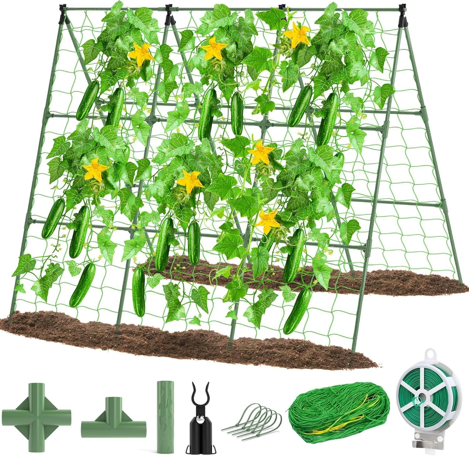 53x53 Cucumber Trellis for Raised Bed - A Frame Vegetable Support ...