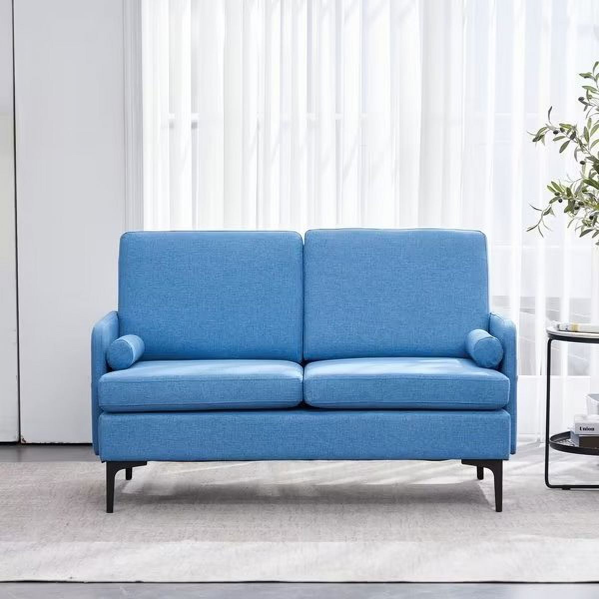 54.33inch Loveseat Sofa, Fabric Upholstered Sofa Couch with 2 Toss ...