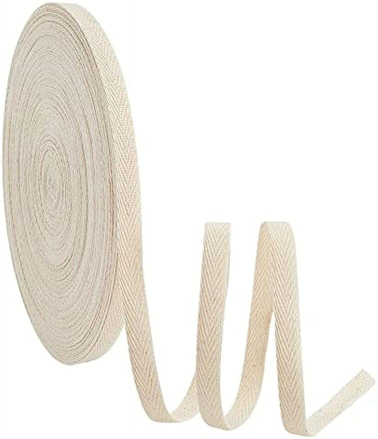 54.68 Yards(50m)/Roll Cotton Tape Ribbons 10mm Wide Antique White ...