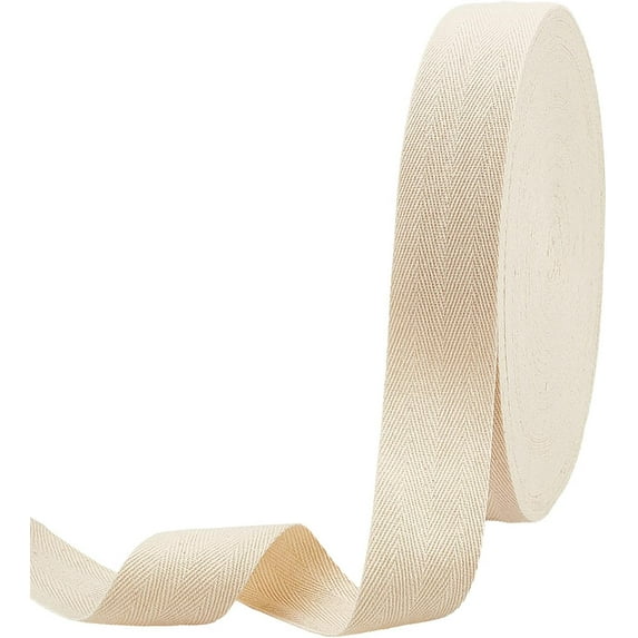 54.68 Yards(50m)/Roll Cotton Tape Ribbons Herringbone Cotton Webbings ...
