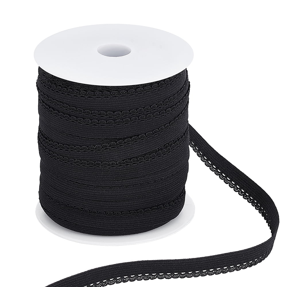54.68 Yards Elastic Band 0.39 inch Wide Flat Elastic Cords Single Wavy ...