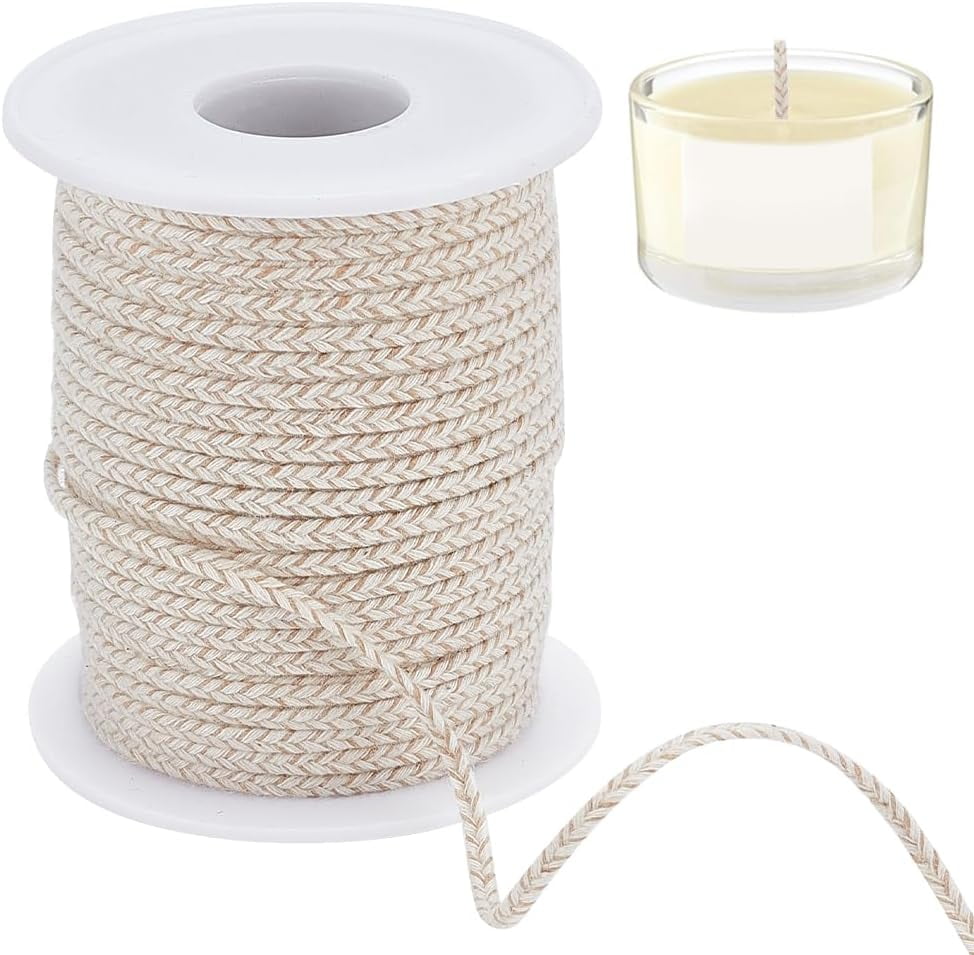 54.68 Yards Round Cotton Replacement Wick 2mm Oil Lamp Wicks Candle ...