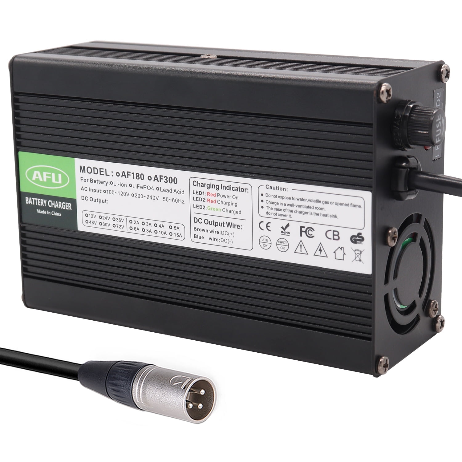 54.6V 3A Li-ion Battery 13S 48V Charger Lithium Battery Smart Charger ...