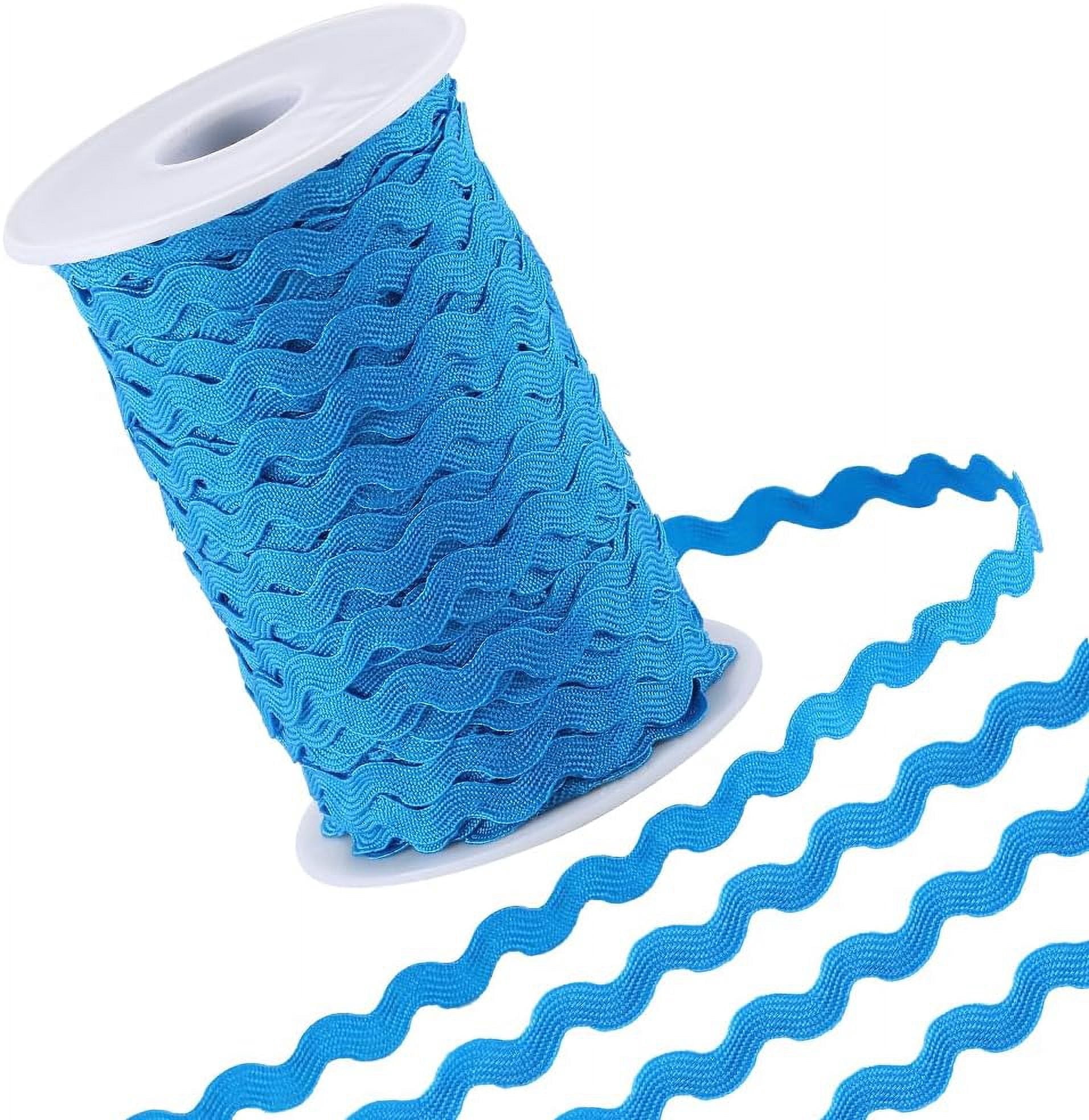 54.6Yds/50m Rick Rack Trim 5mm Wide Blue Wave Bending Fringe Trim Woven ...