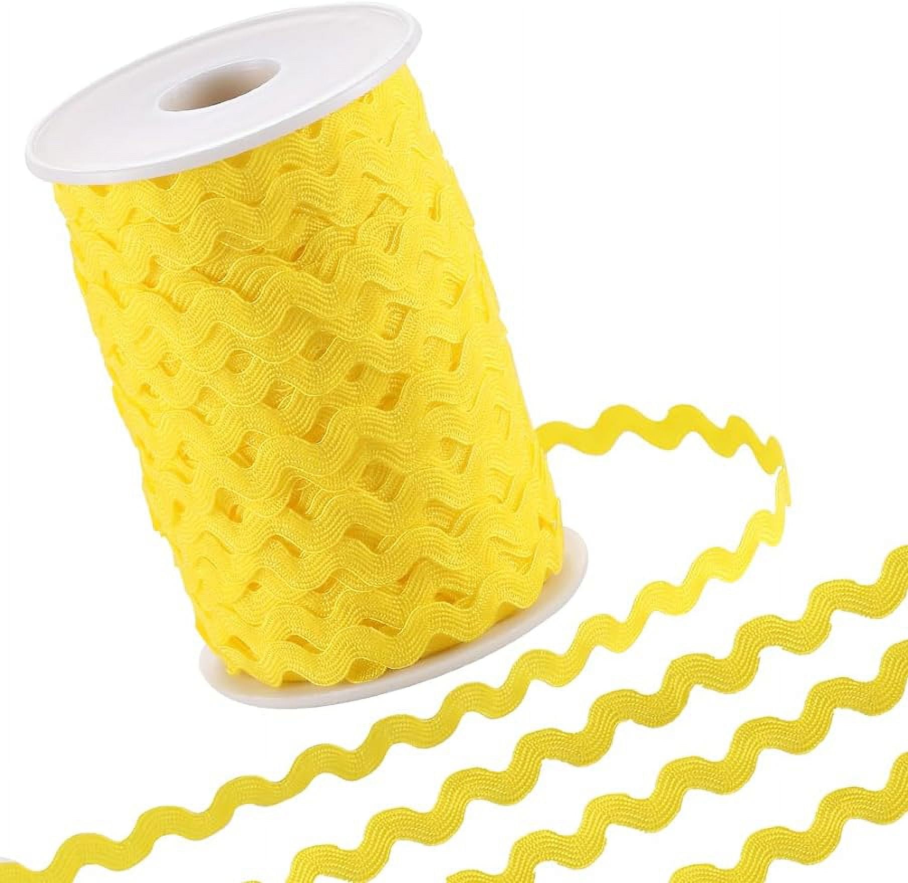 54.6Yds/50m Rick Rack Trim Ribbon Yellow Wave Bending Fringe Trim 0.2 ...