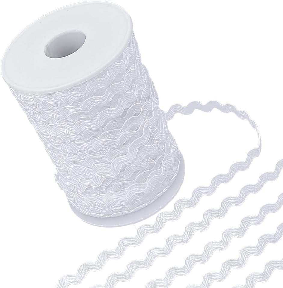 54.6Yds/50m Wave Bending Fringe Trim 5mm Wide White Rick Rack Zig Zag ...