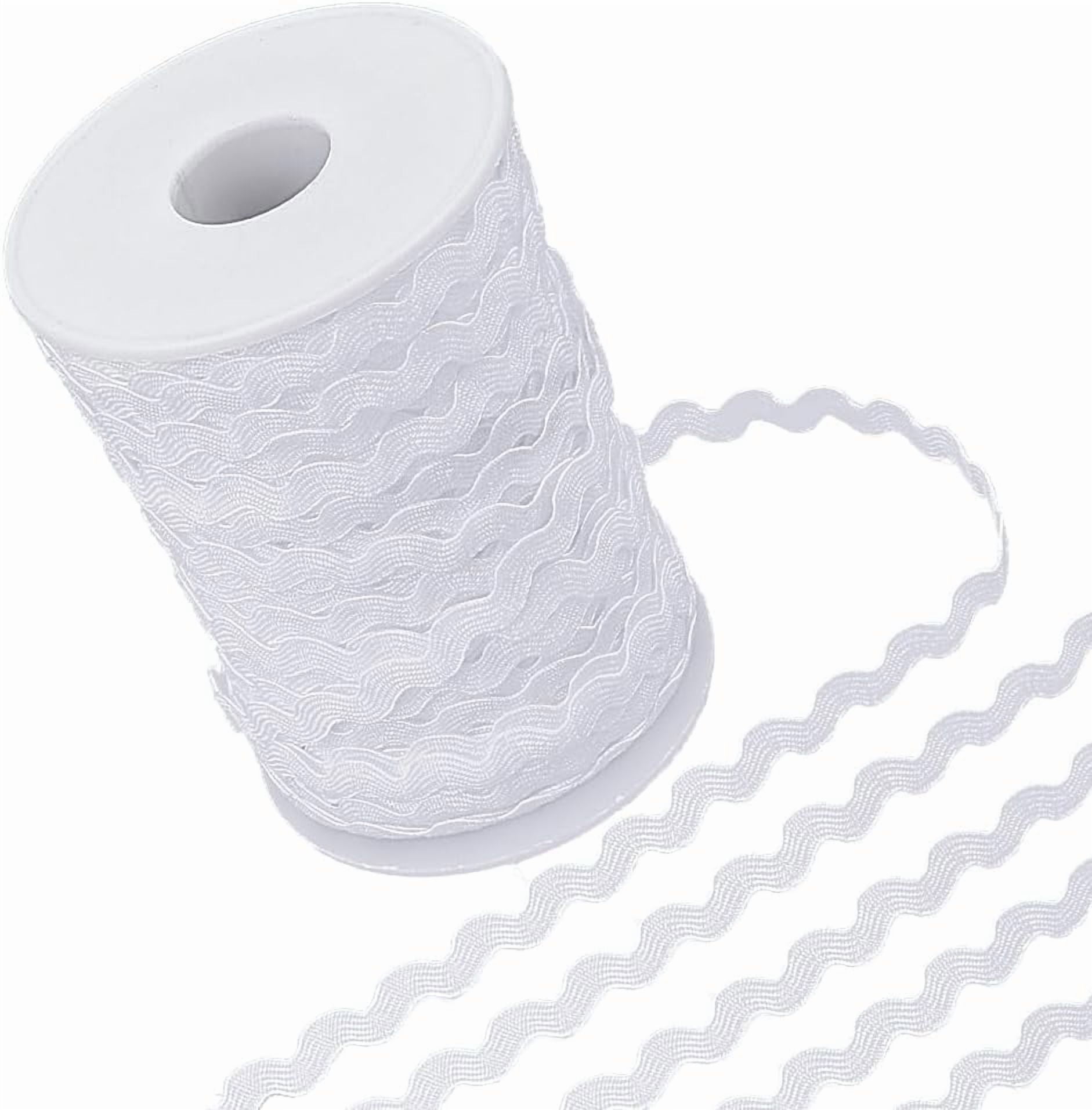 54.6Yds/50m Wave Bending Fringe Trim 5mm Wide White Rick Rack Zig Zag ...