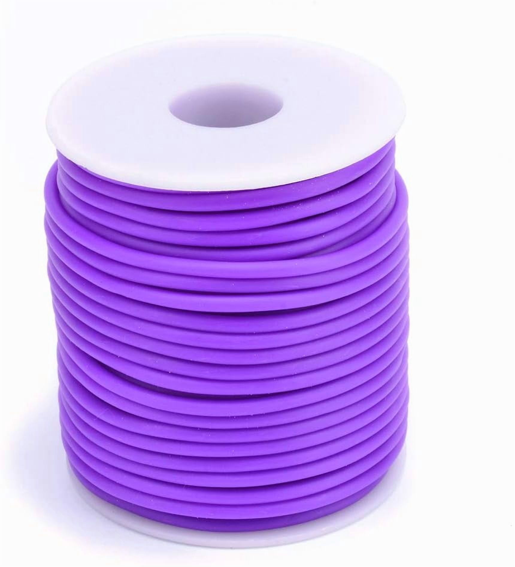 54.7 Yards 2mm Hollow Pipe PVC Tubular Rubber Cord with 1mm Hole Mauve ...