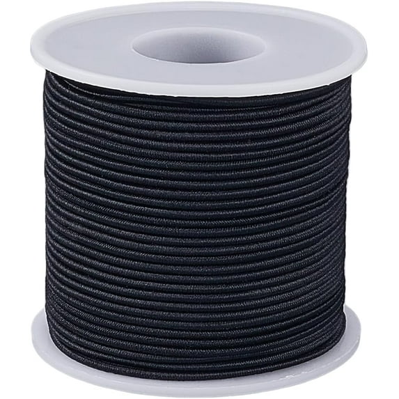 54.7 Yards/50M 2mm Stretch String Black Elastic Cording Fibre Heavy ...