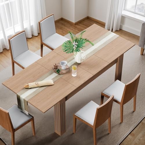 54"-85" Extendable Dining Room Table, Expandable Dining Table for 4/6/8 ...