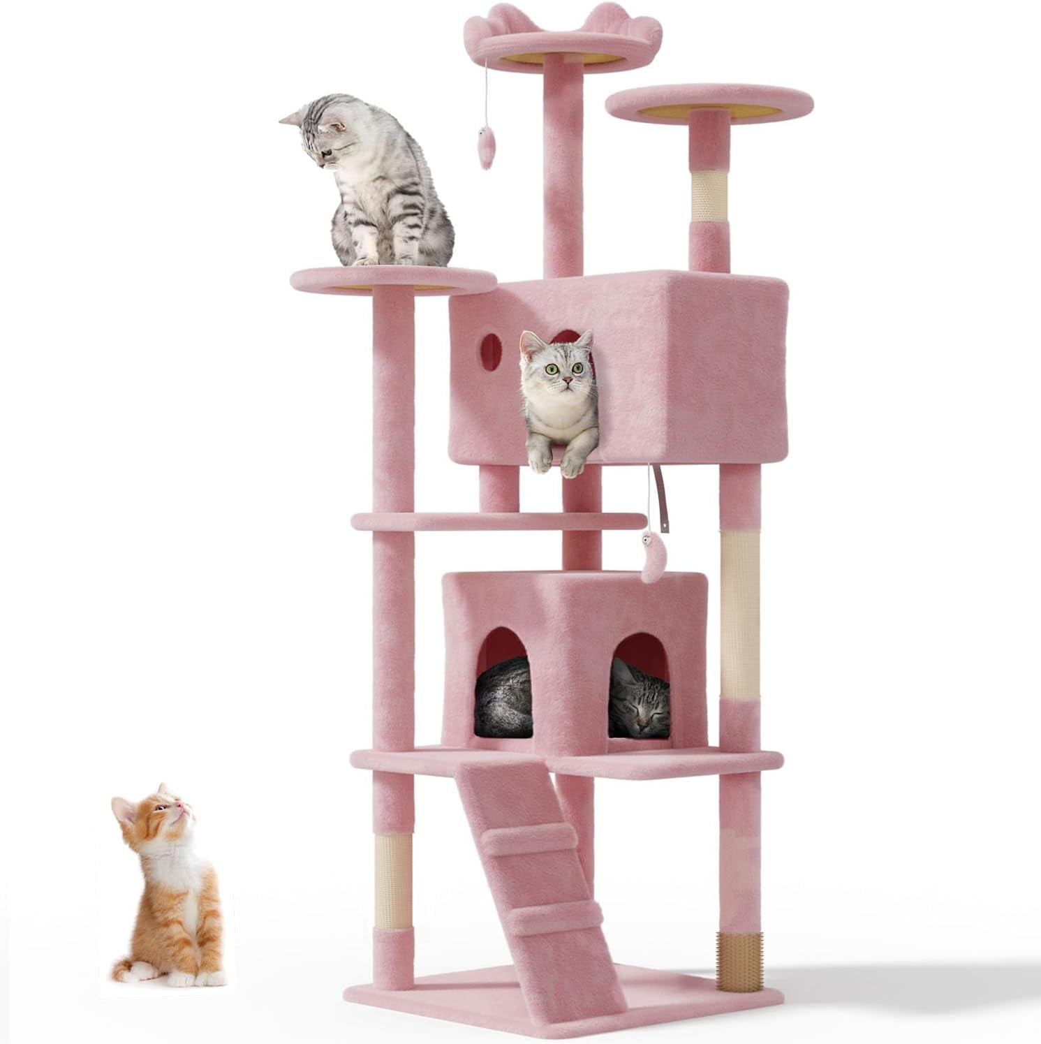 54" Cat Tree Tower for Indoor Cats Large Adult,Cute/Tall Modern Cat ...