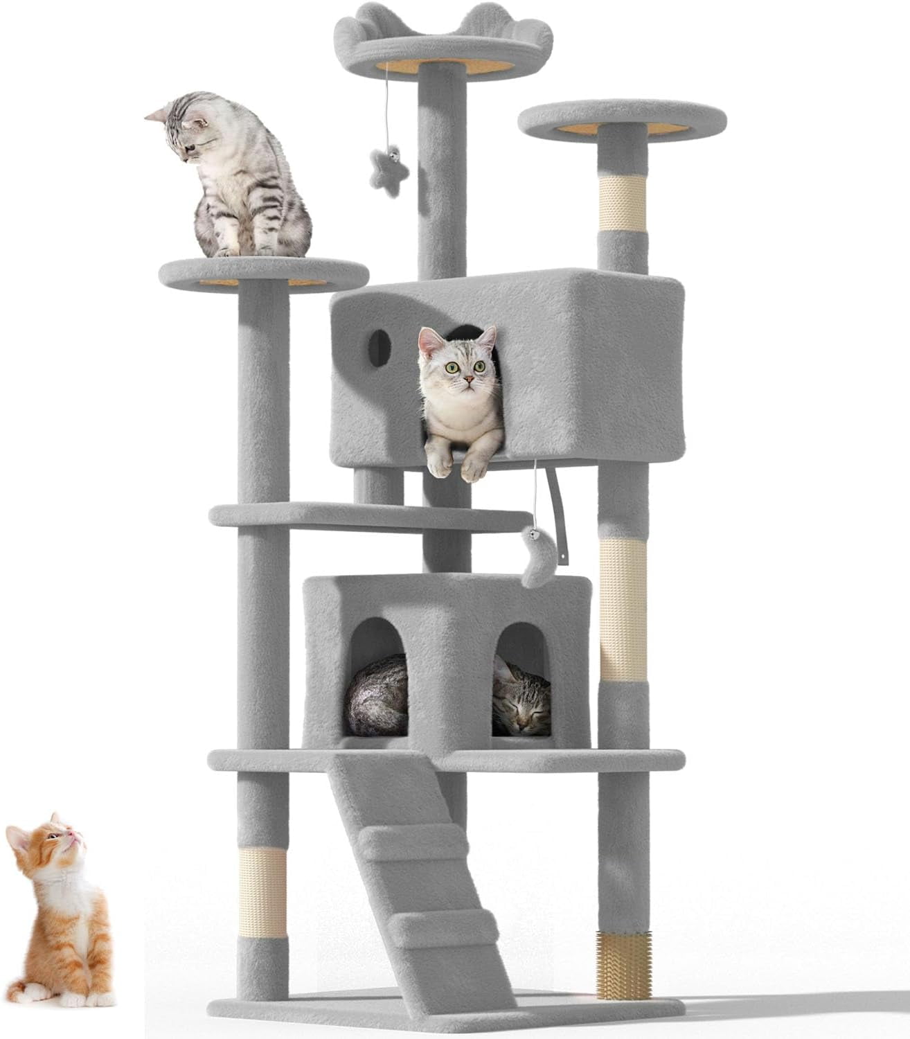 54" Cat Tree Tower for Indoor Cats Large Adult,Cute/Tall Modern Cat ...