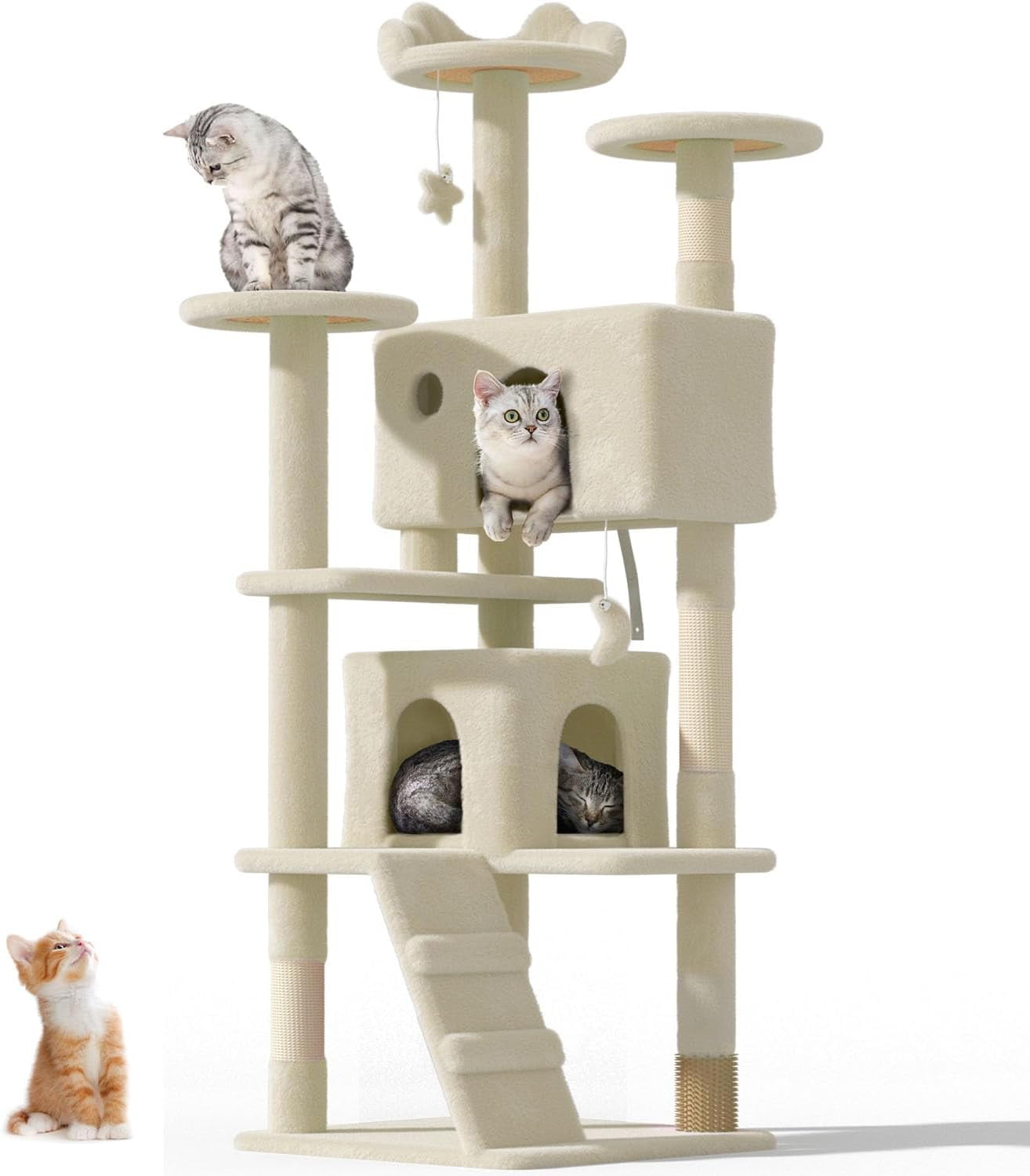 54" Cat Tree Tower for Indoor Cats Large Adult,Cute/Tall Modern Cat ...