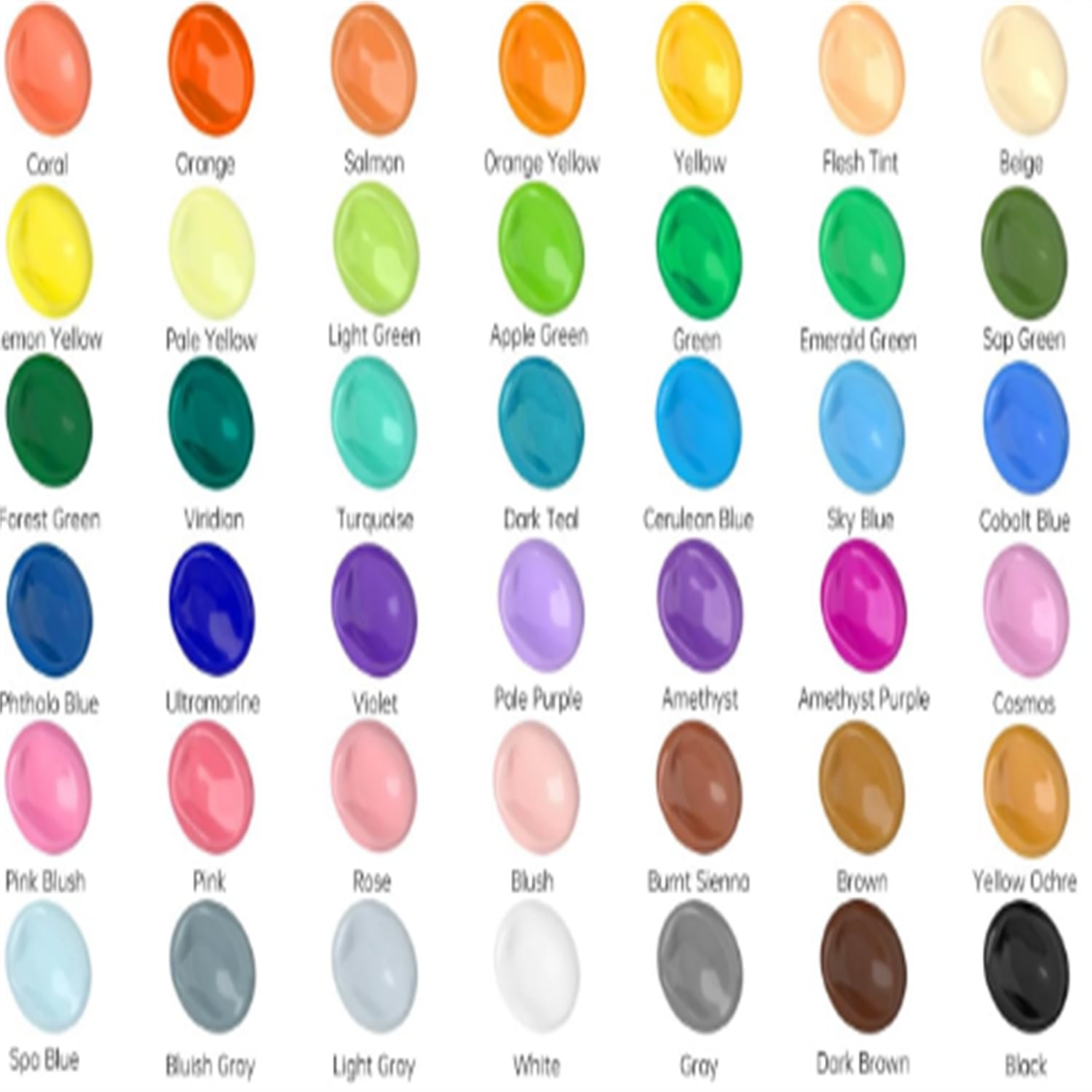 54 Colors Acrylic Paint, Acrylic Paint set with 12 Paint Brushes, 2oz ...