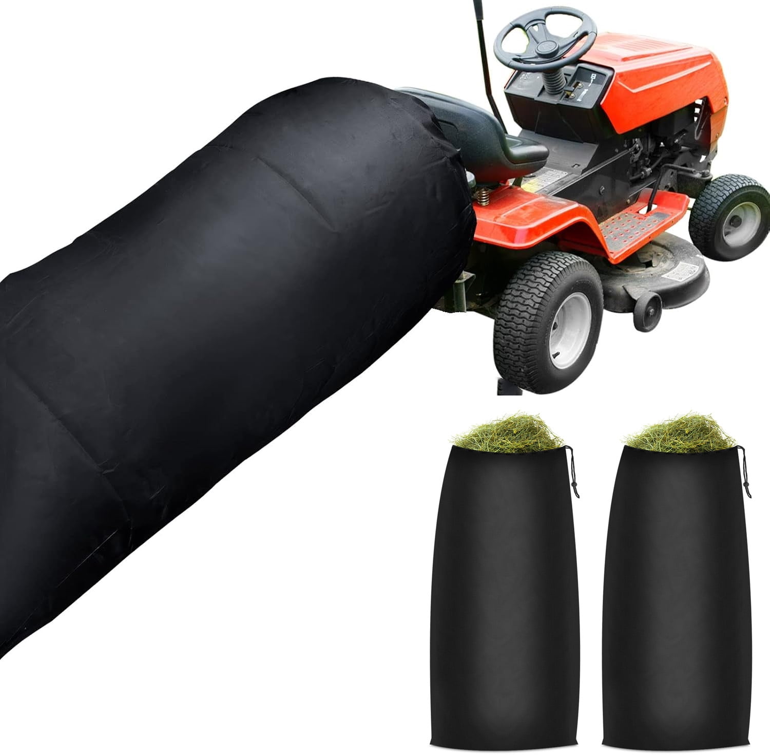 54 Cubic Foot Lawn Tractor Leaf Bag, Large Capacity Leaf Collection Bag for Ride-On Mowers, Wear ...