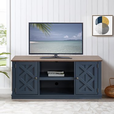 "FESTIVO 58"" Farmhouse TV Stand, Sliding Barn Door, Fits TVs up to 65 ...
