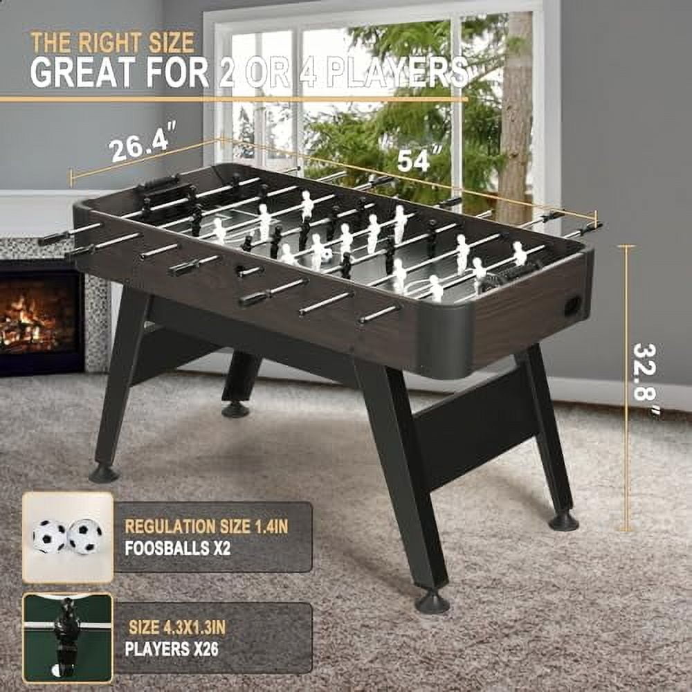 54" Foosball Table, Soccer Games Table Competition Sized Wooden Table ...